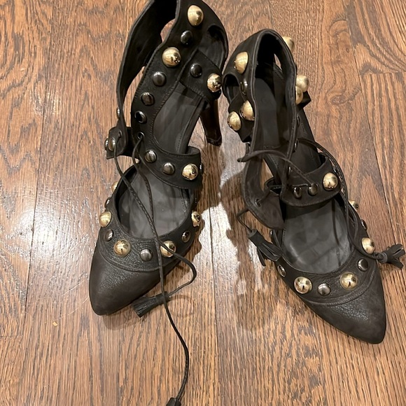 Uterque | Shoes | Uterque Made In Spain Stud Heels | Poshmark